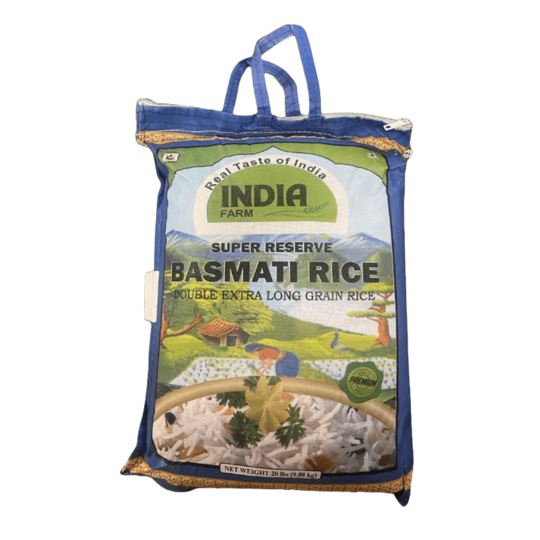 India Farm Double Extra Long Basmati Rice 20Lb – Maurya Grocery